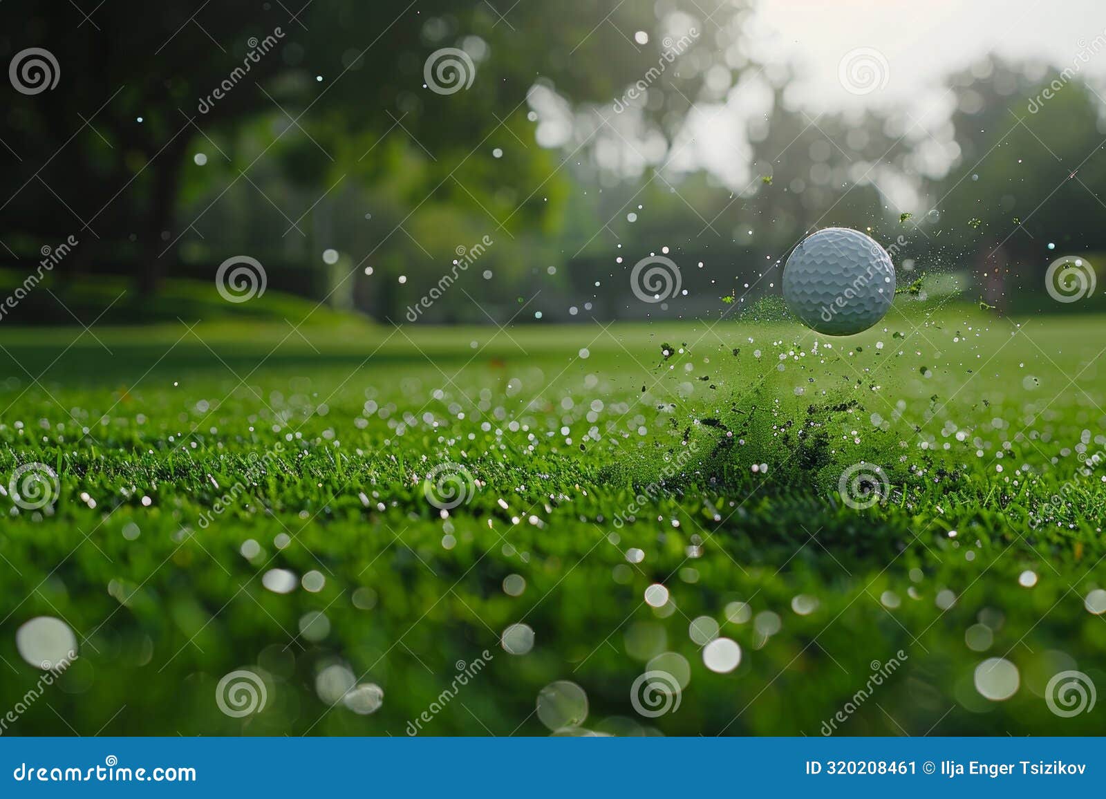 Dynamic Golf Shot, Divot Flying, Showcasing Strength and Precision in ...