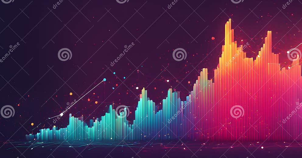 Dynamic Graph with Fluctuating Data Points in Vibrant Colors Stock ...
