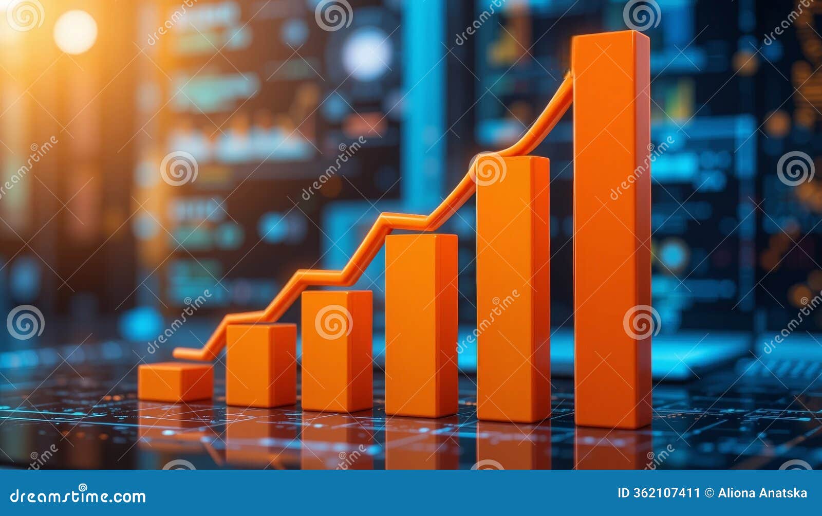 A Dynamic Graph Showing Rising Statistics, Indicating Growth, Success ...