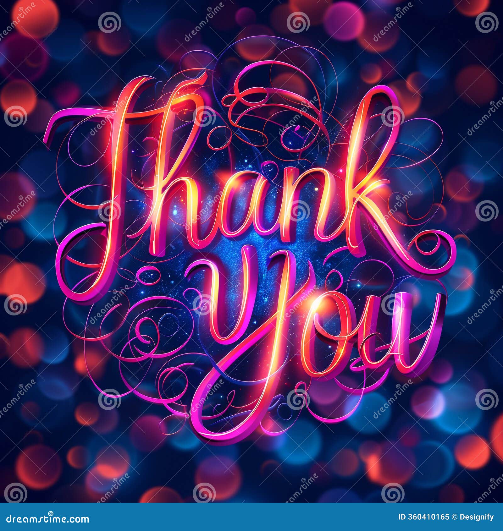 Vibrant Thank You Typography Design for Appreciation Stock Illustration - Illustration of ...