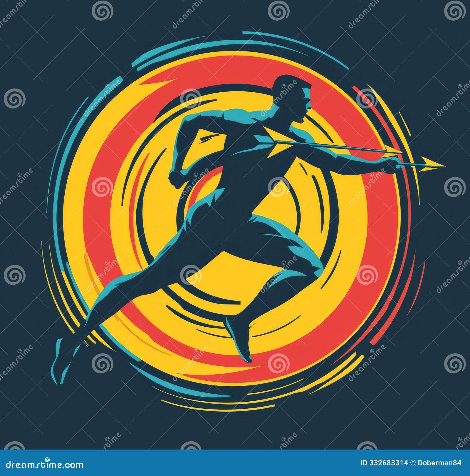 Dynamic Graphic of a Runner with an Arrow Showcasing Speed and Focus ...