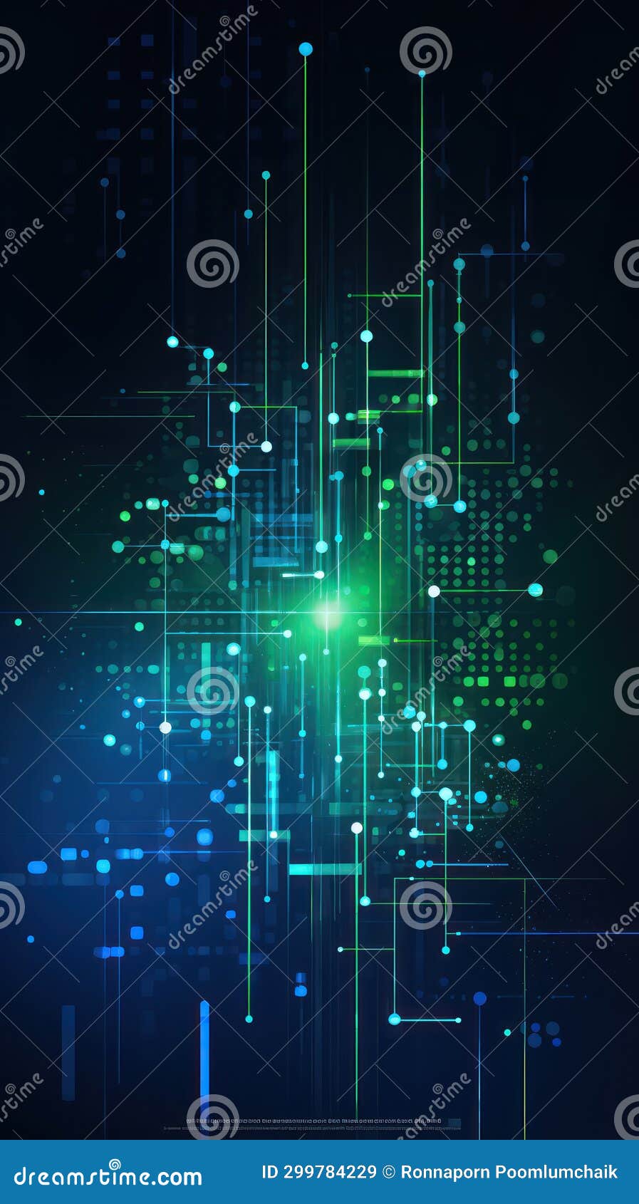 A Dynamic Green and Blue Background in Digital Technology Stock ...
