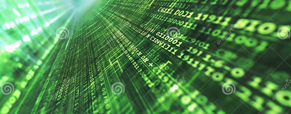 Dynamic Green Data Stream with Generative AI Stock Image - Image of ...