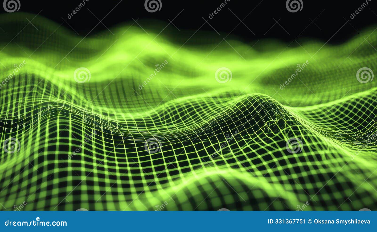 Dynamic Green Digital Wave Mesh Background Stock Image - Image of ...
