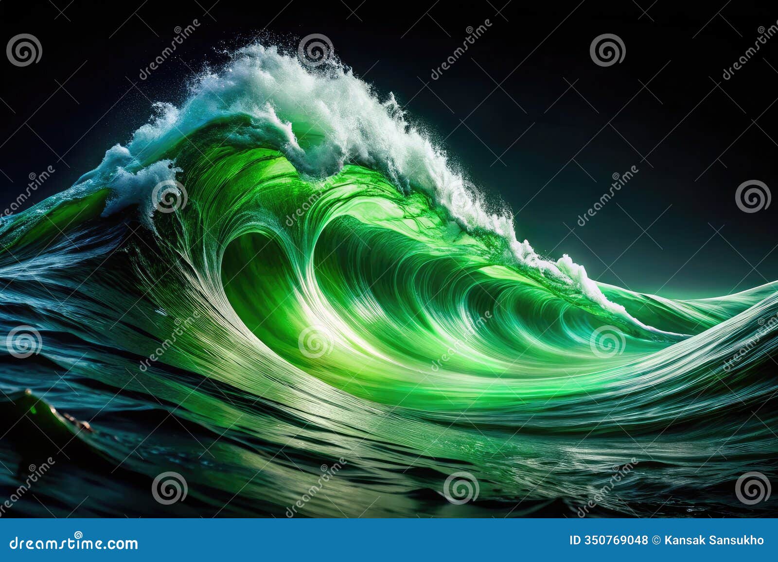 Dynamic Green Energy Wave a Visually Stunning Abstract Concept for ...