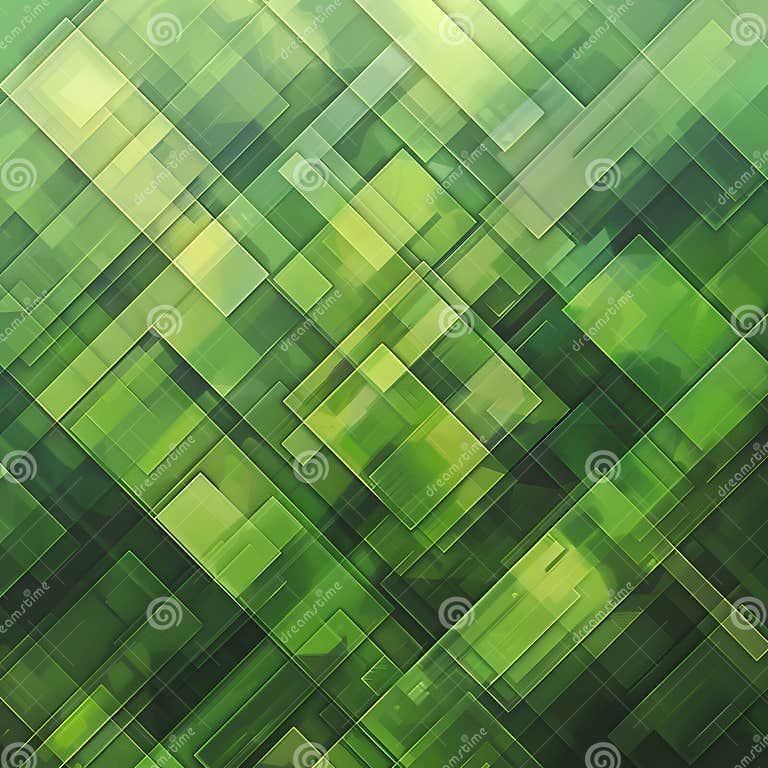 Abstract Green Digital Pattern with Geometric Shapes Stock Photo ...