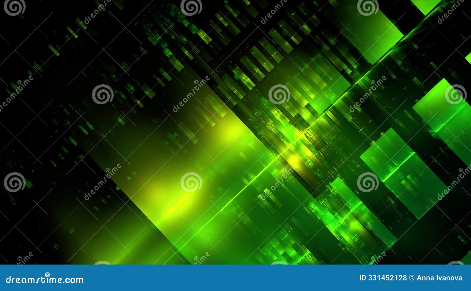 Dynamic Green Geometric Patterns Blend With Light To Form A Vivid ...