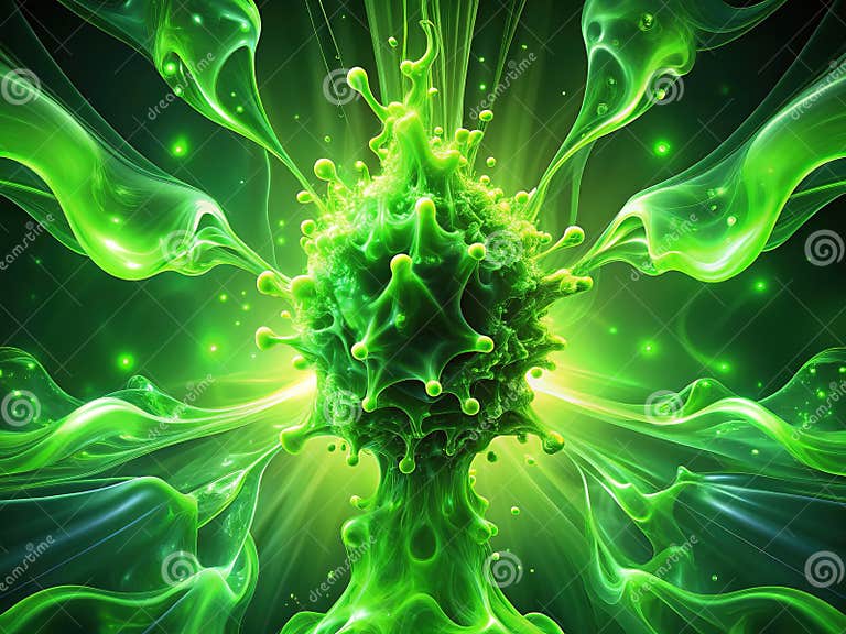 Dynamic Green Plasma Loop Animation 4K Vertical Flowing Abstract ...