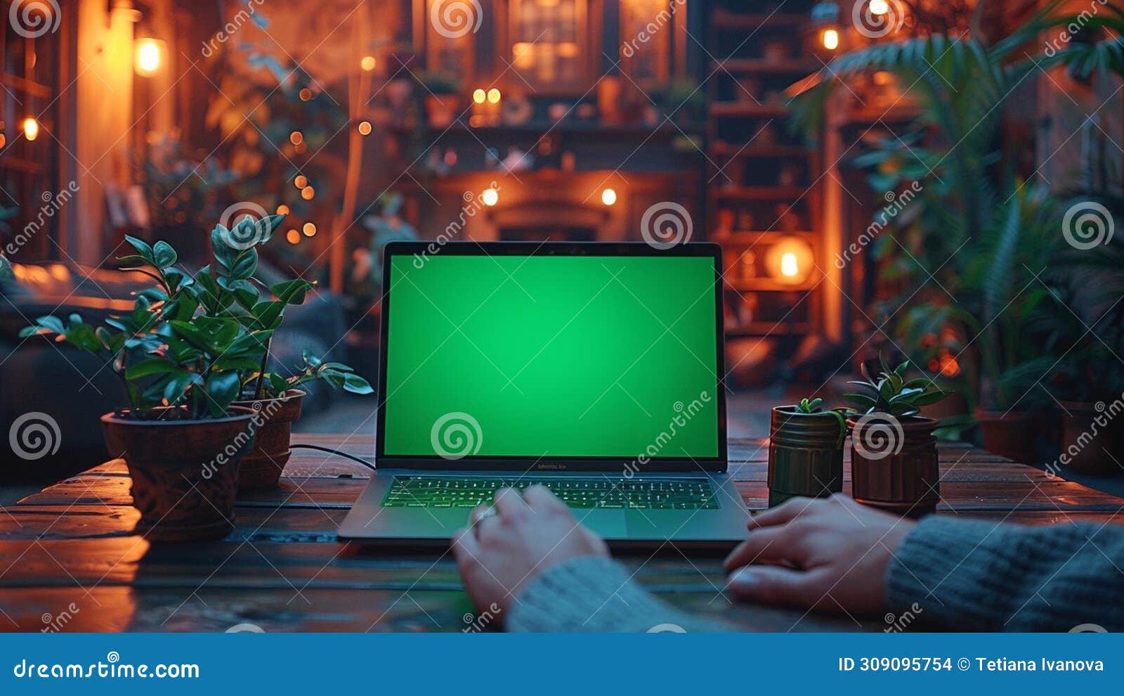 Dynamic Green Screen Surface for Multimedia Work. Stock Illustration ...