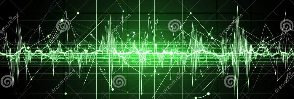 Dynamic Green Soundwave Visualization with Interconnecting Lines and ...
