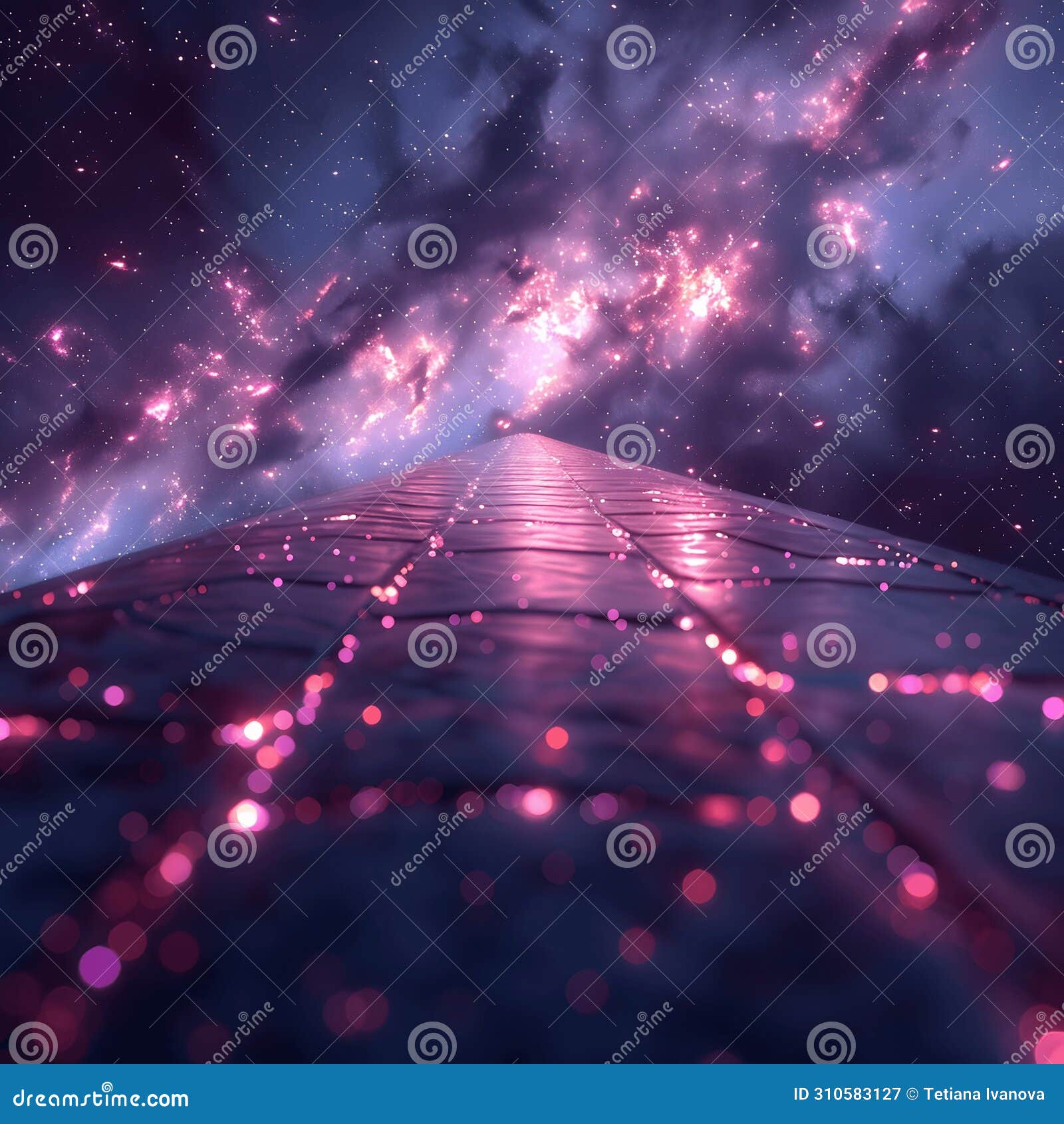 Dynamic Grid Lines in a VR Purple Haze. Stock Illustration ...