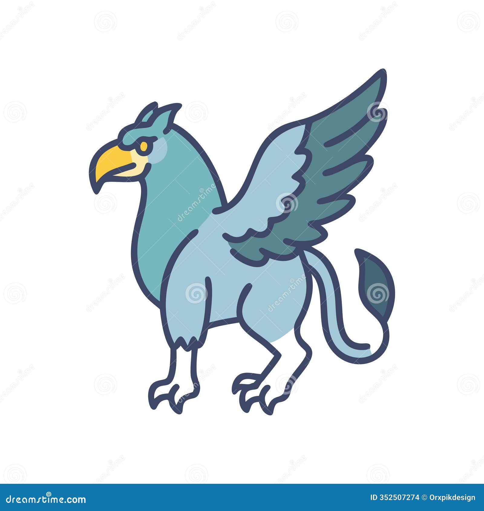 Dynamic Griffin Icon for Fantasy Stock Illustration - Illustration of ...