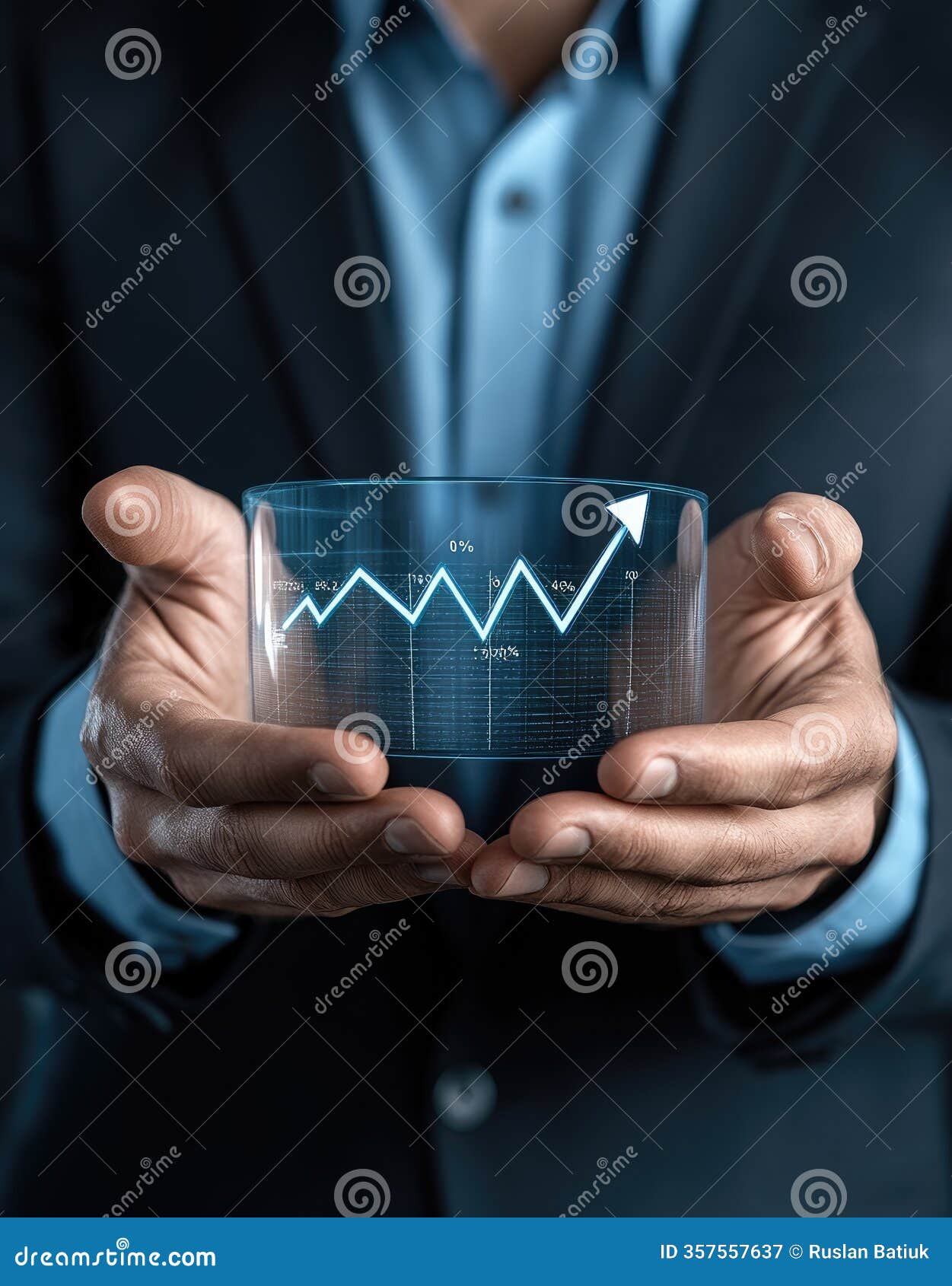 Dynamic Growth: Glowing Data, Rising Chart, Economic Success, Analytics ...