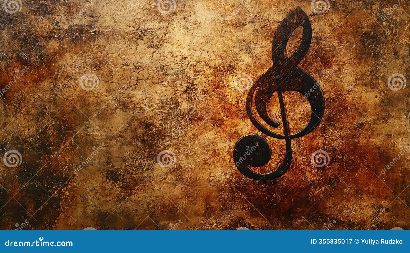 Dynamic Grunge Music Background with Treble Clef: Textured Design ...