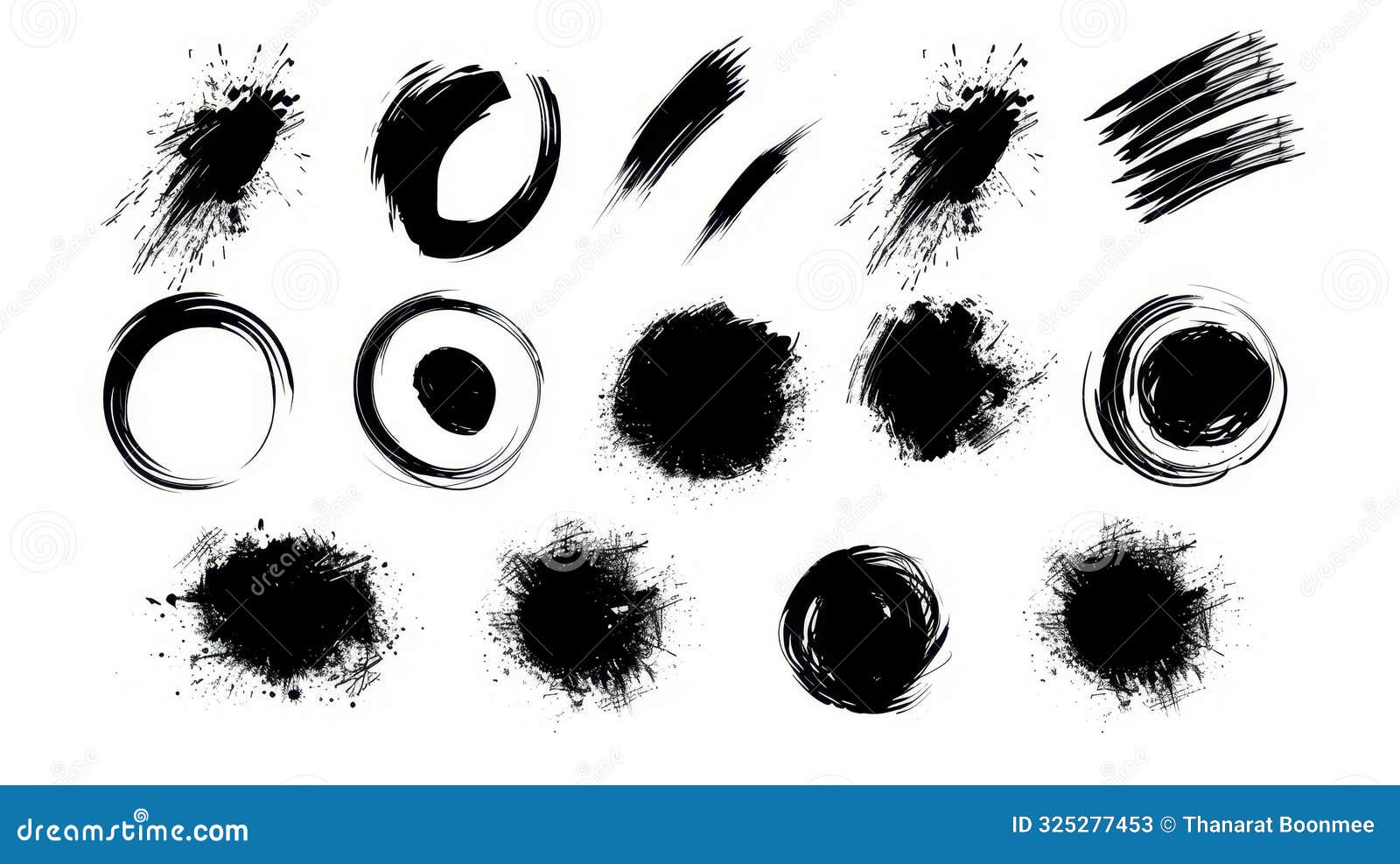 Dynamic Grunge Paint Strokes for Graphic Design with Ink Splatter ...