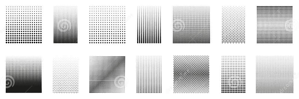 Dynamic Halftone Patterns with Gradients and Dotted Textures. Isolated ...