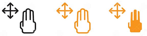 Dynamic Hand Fingers Gesture Swipe Rotate Icon for Interface and ...