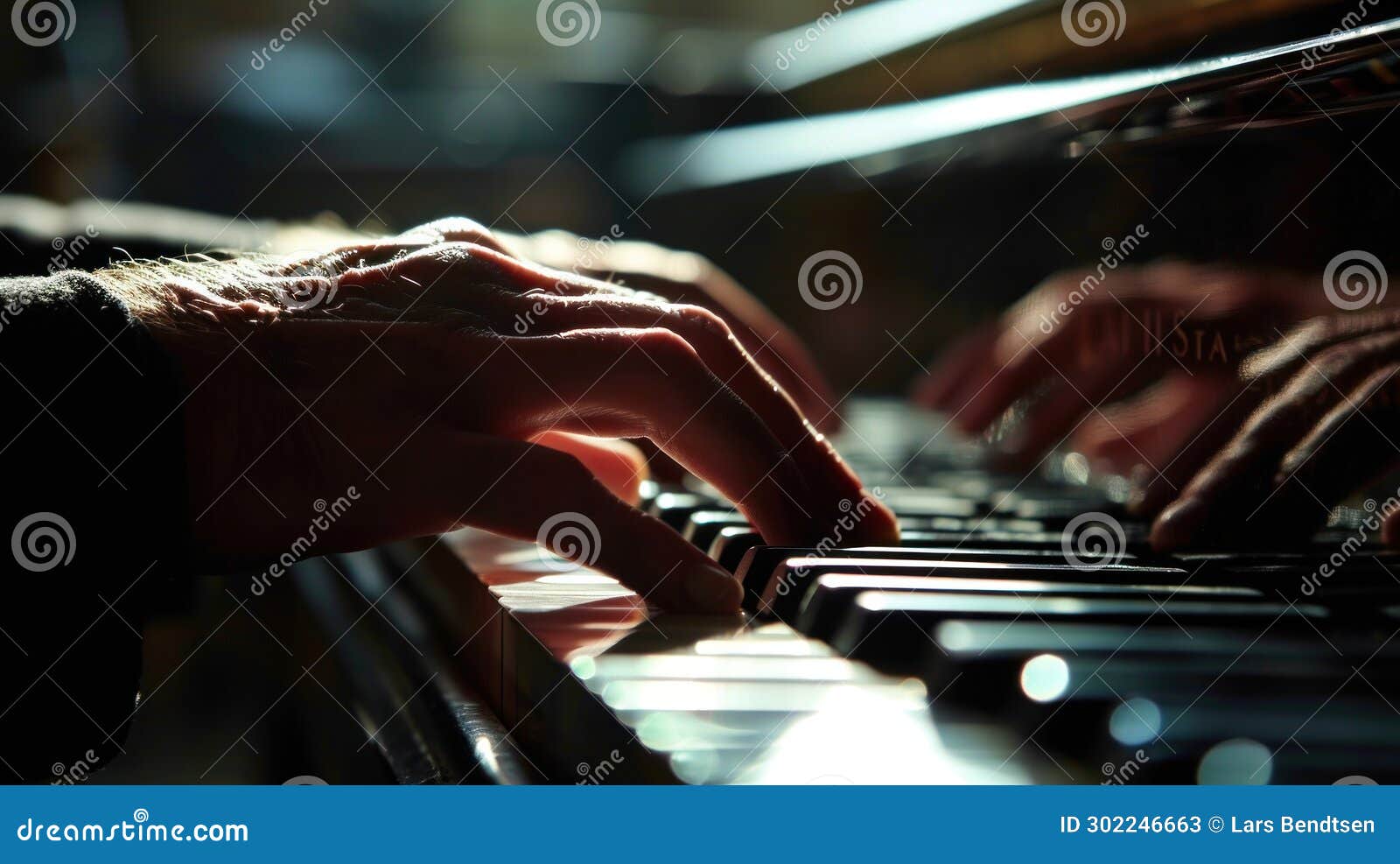 Dynamic Hands Striking Piano Keys - AI Generated Stock Illustration ...