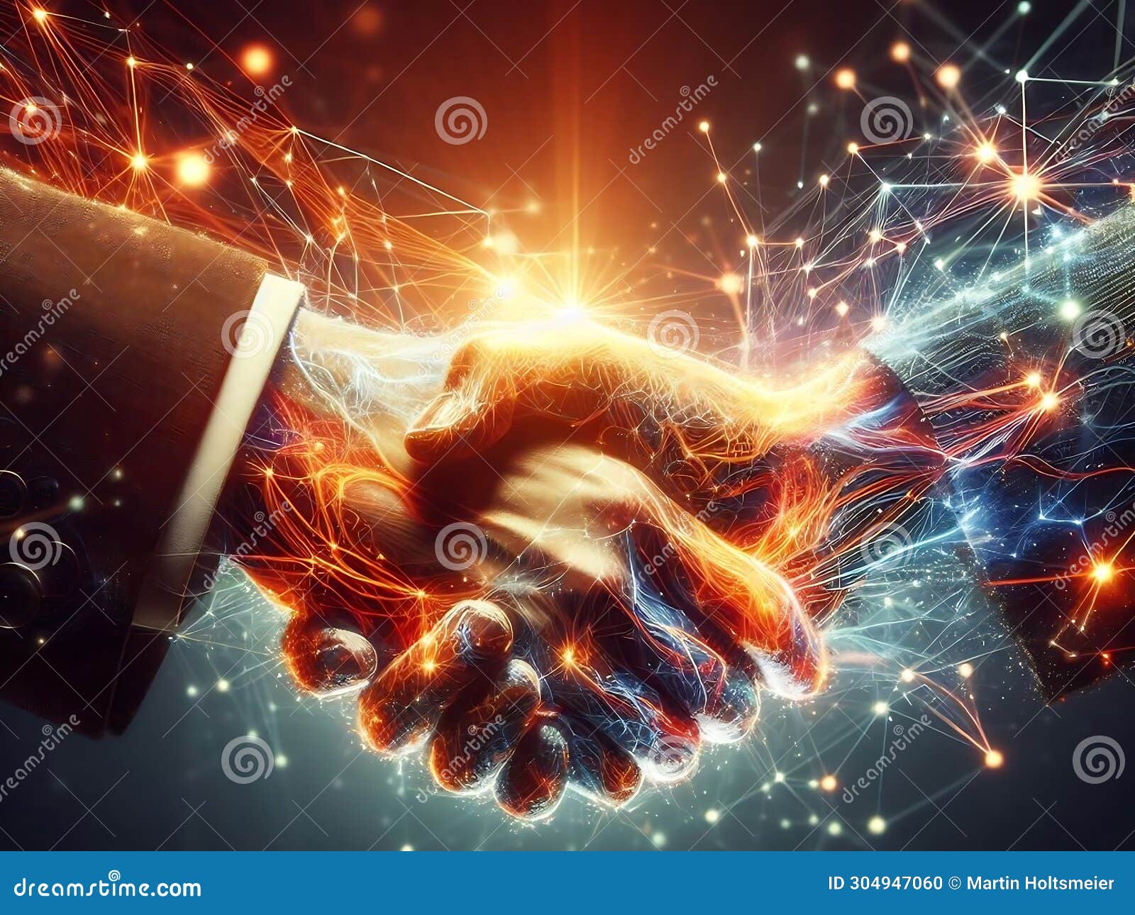 Dynamic Handshake Illumination Stock Illustration - Illustration of ...