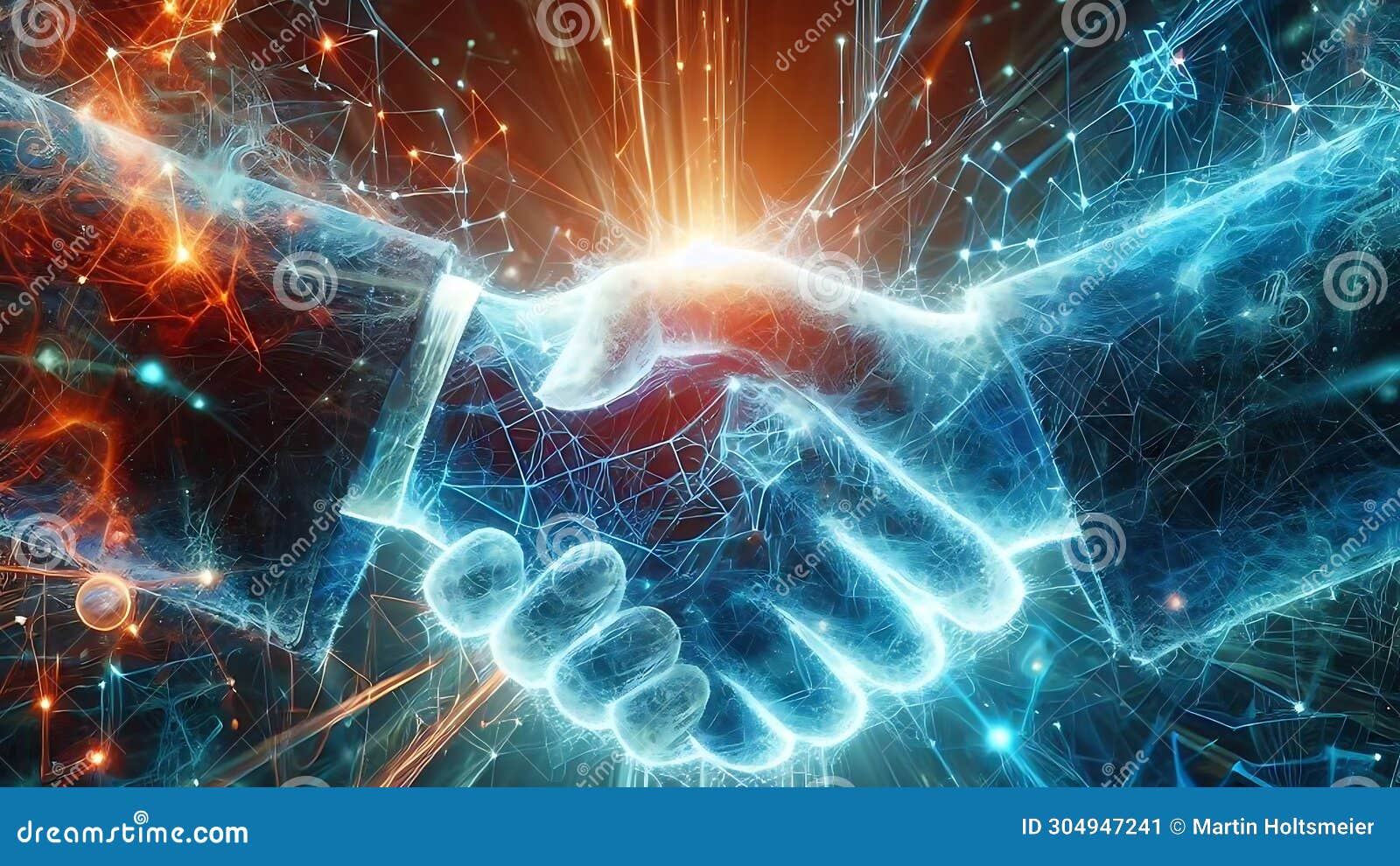 Dynamic Handshake Illumination Stock Illustration - Illustration of ...