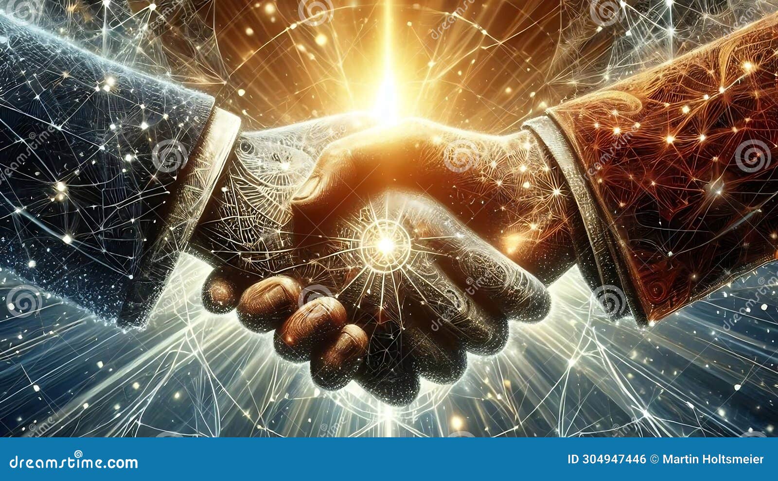 Dynamic Handshake Illumination Stock Illustration - Illustration of ...