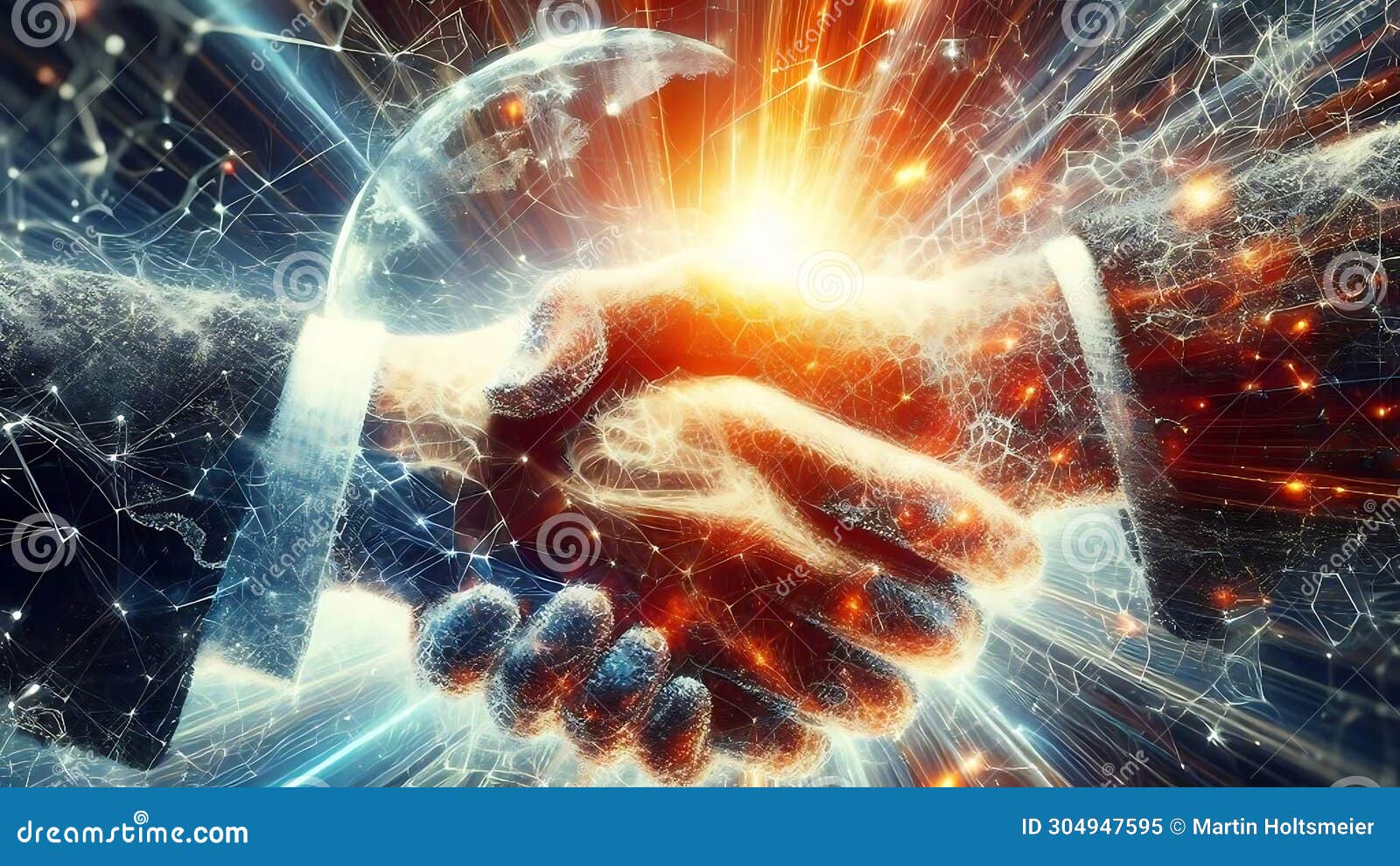 Dynamic Handshake Illumination Stock Illustration - Illustration of ...
