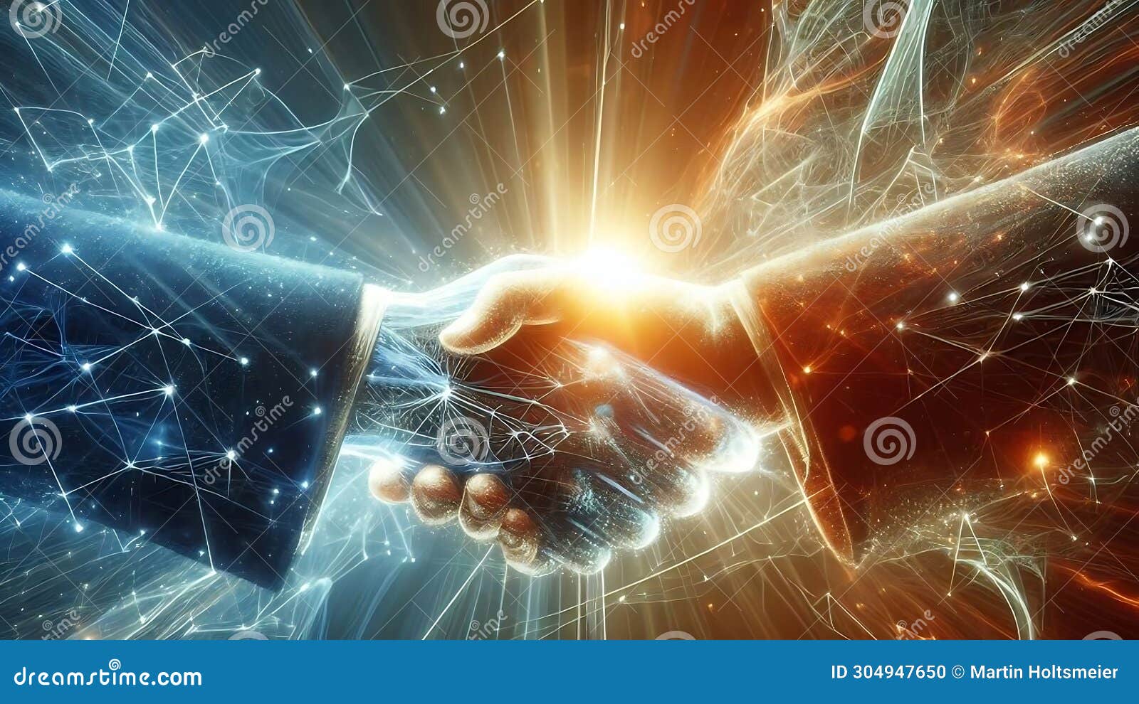 Dynamic Handshake Illumination Stock Illustration - Illustration of ...