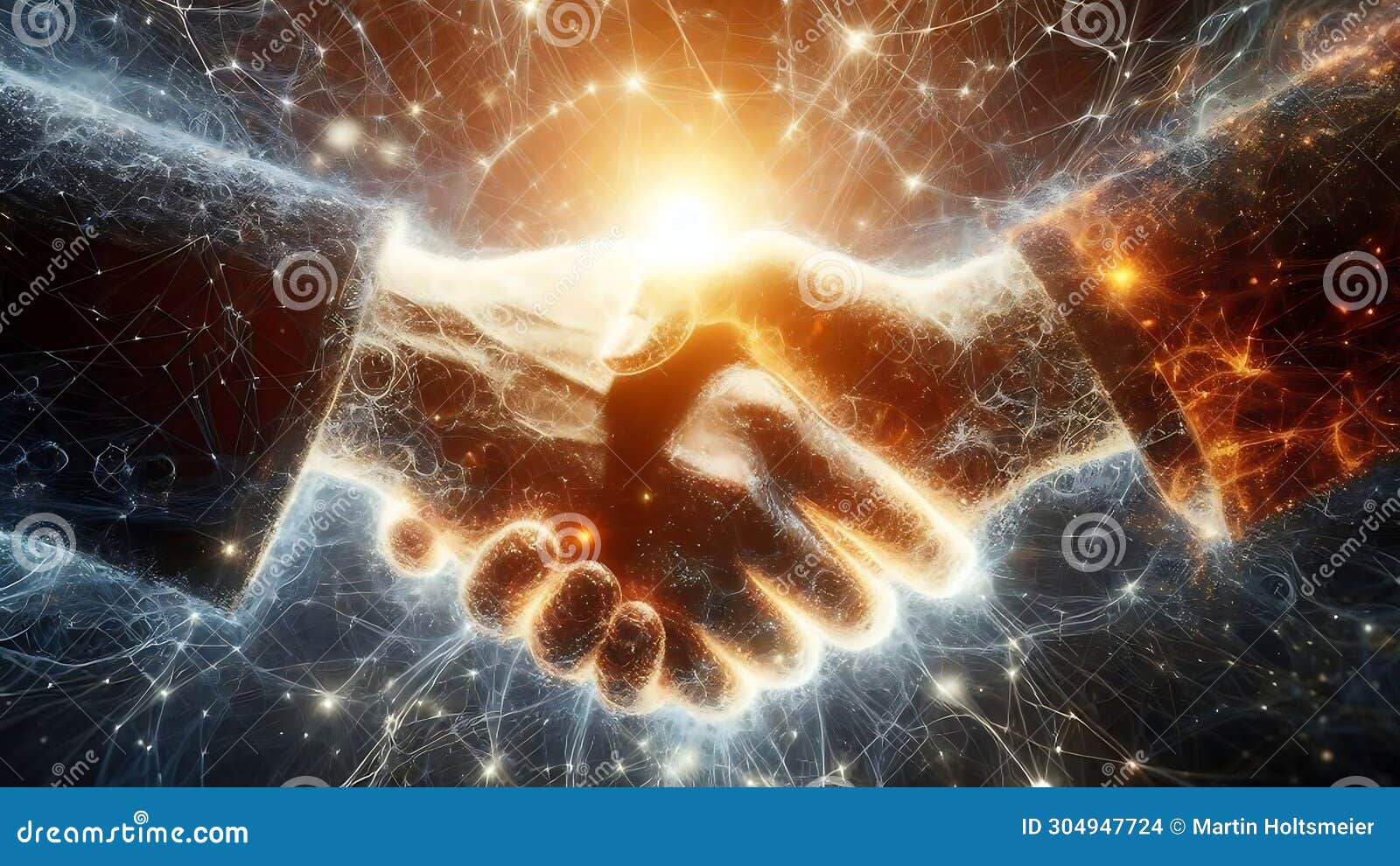 Dynamic Handshake Illumination Royalty-Free Stock Image | CartoonDealer ...