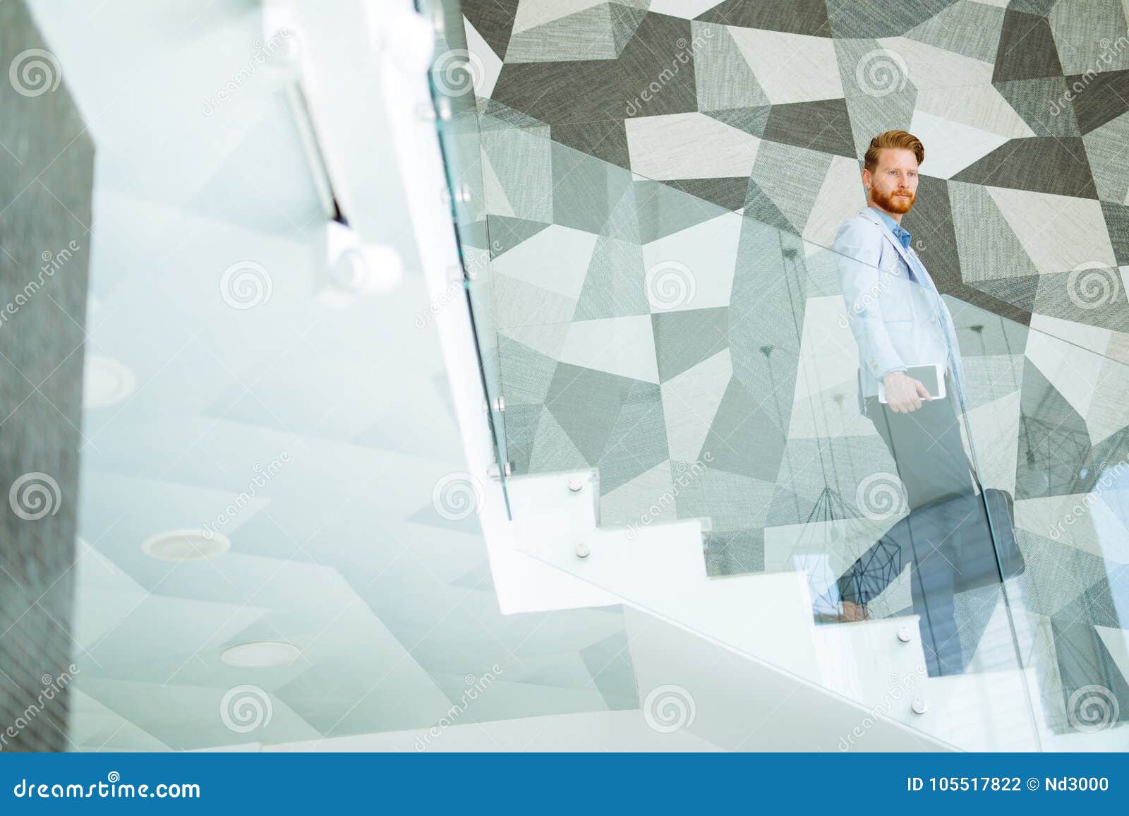 Dynamic Handsome Businessman Stock Photo - Image of accounting, jumping ...