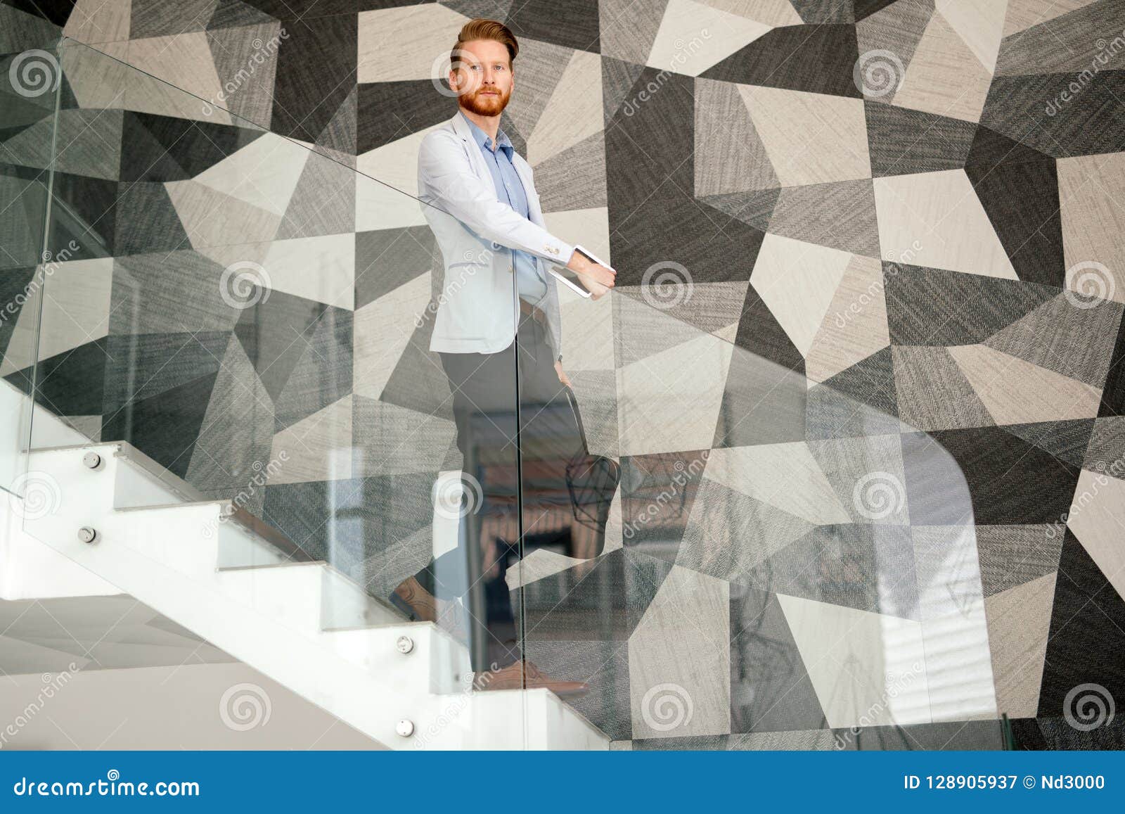 Dynamic Handsome Businessman Stock Image - Image of caucasian, modern ...