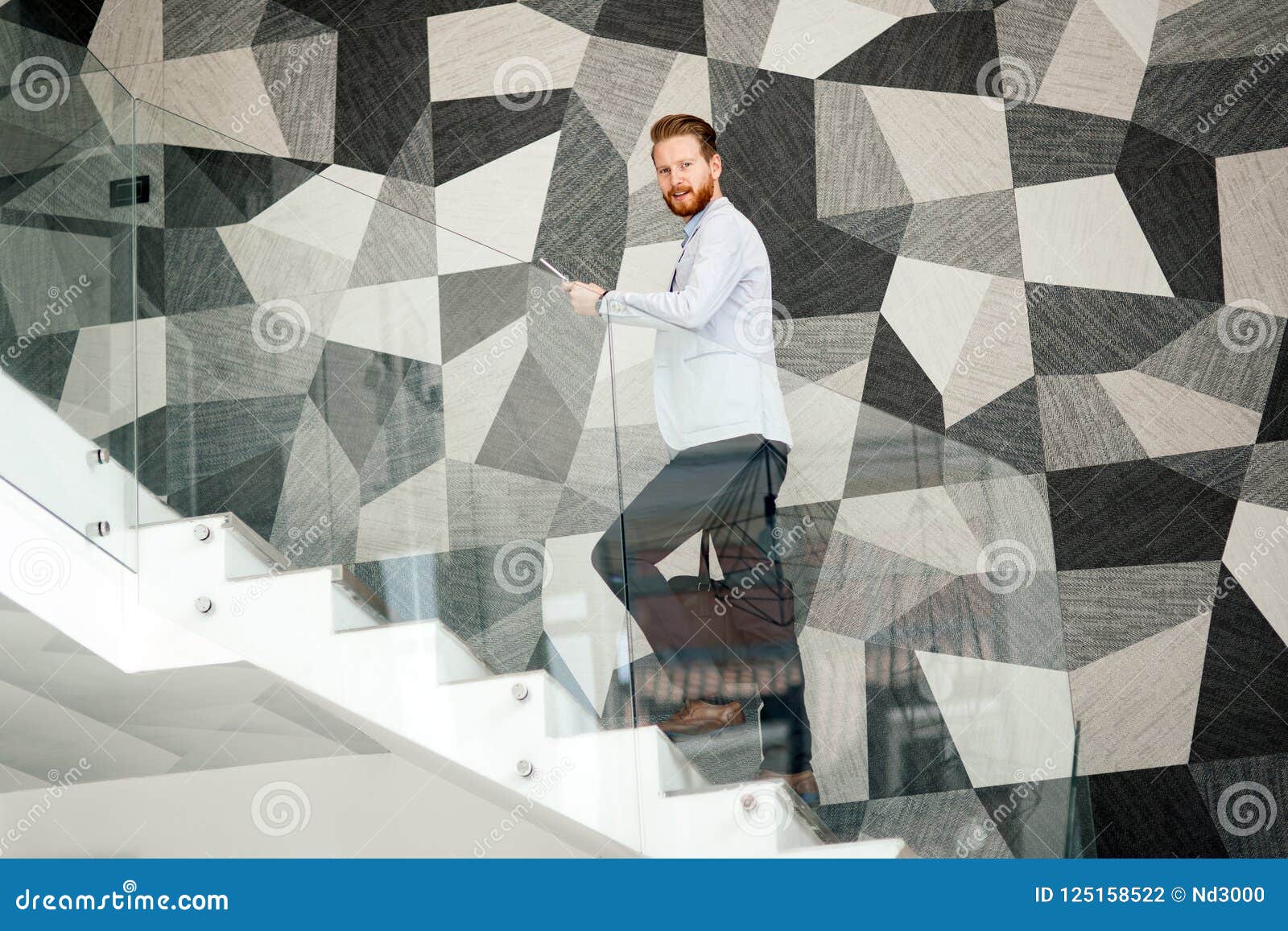 Dynamic Handsome Businessman Stock Photo - Image of male, people: 125158522