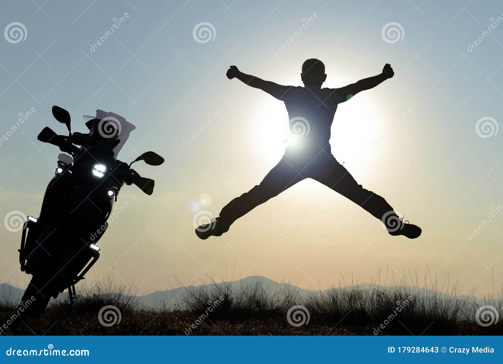 Dynamic,happy,energetic and Enthusiastic Motorcyclist Stock Image ...
