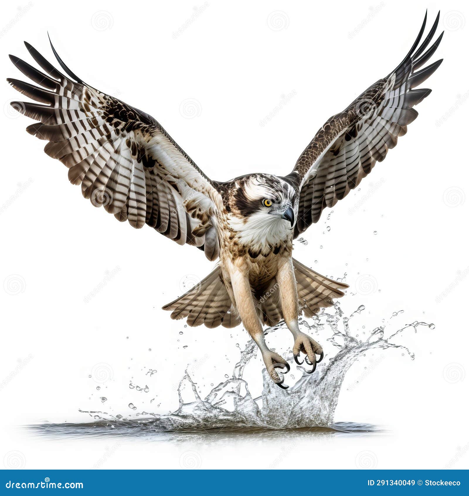 Dynamic Hawk Taking Flight in Detailed Composition Stock Illustration ...