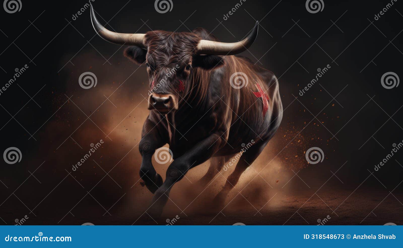 Dynamic High Quality Image of Red Bull Running with Sparks, Ideal for ...