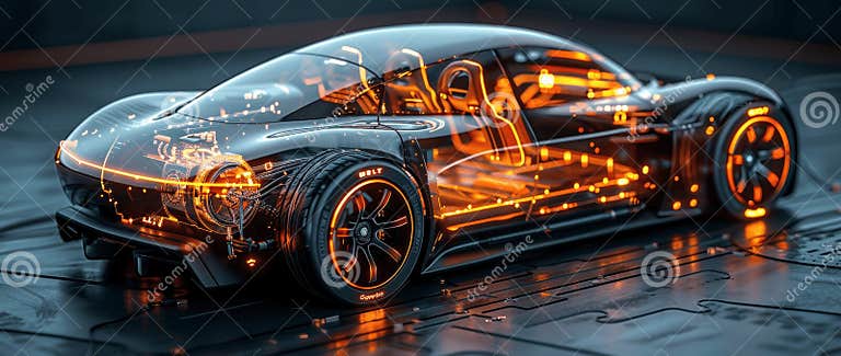 Dynamic High-Tech Electric Vehicle Chassis with Battery and Motor ...