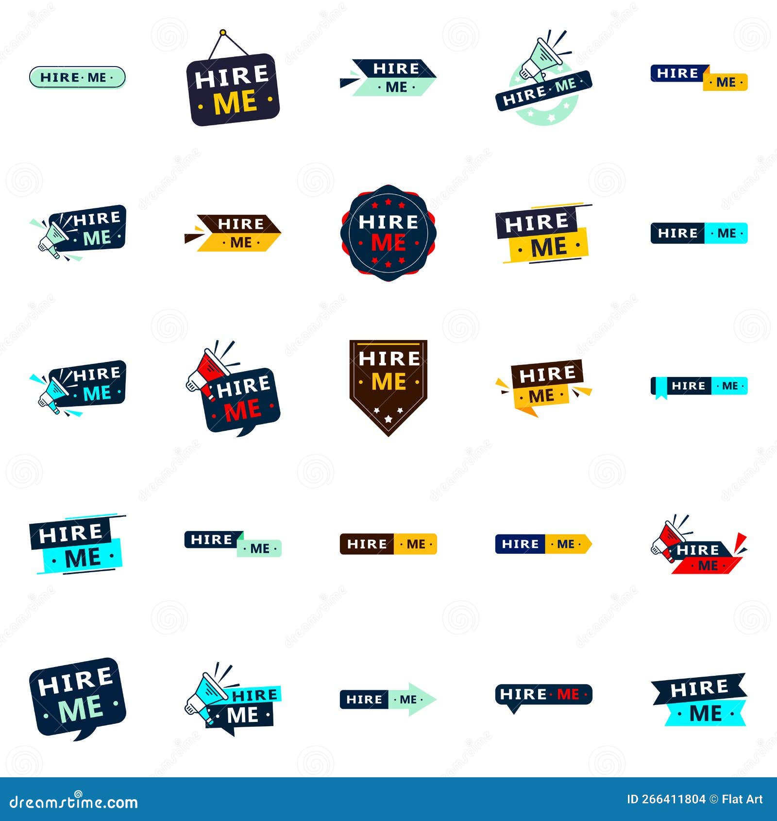 25 Dynamic Hire Me Banners To Get You Hired Stock Vector - Illustration ...