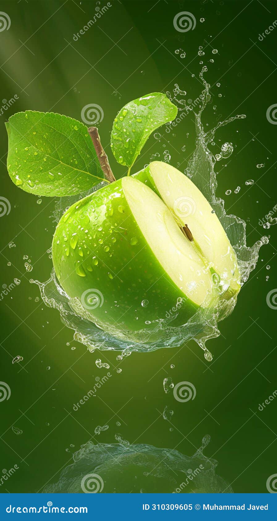 Dynamic Hydration Green Apple Gets a Splash of Refreshing Water Stock ...