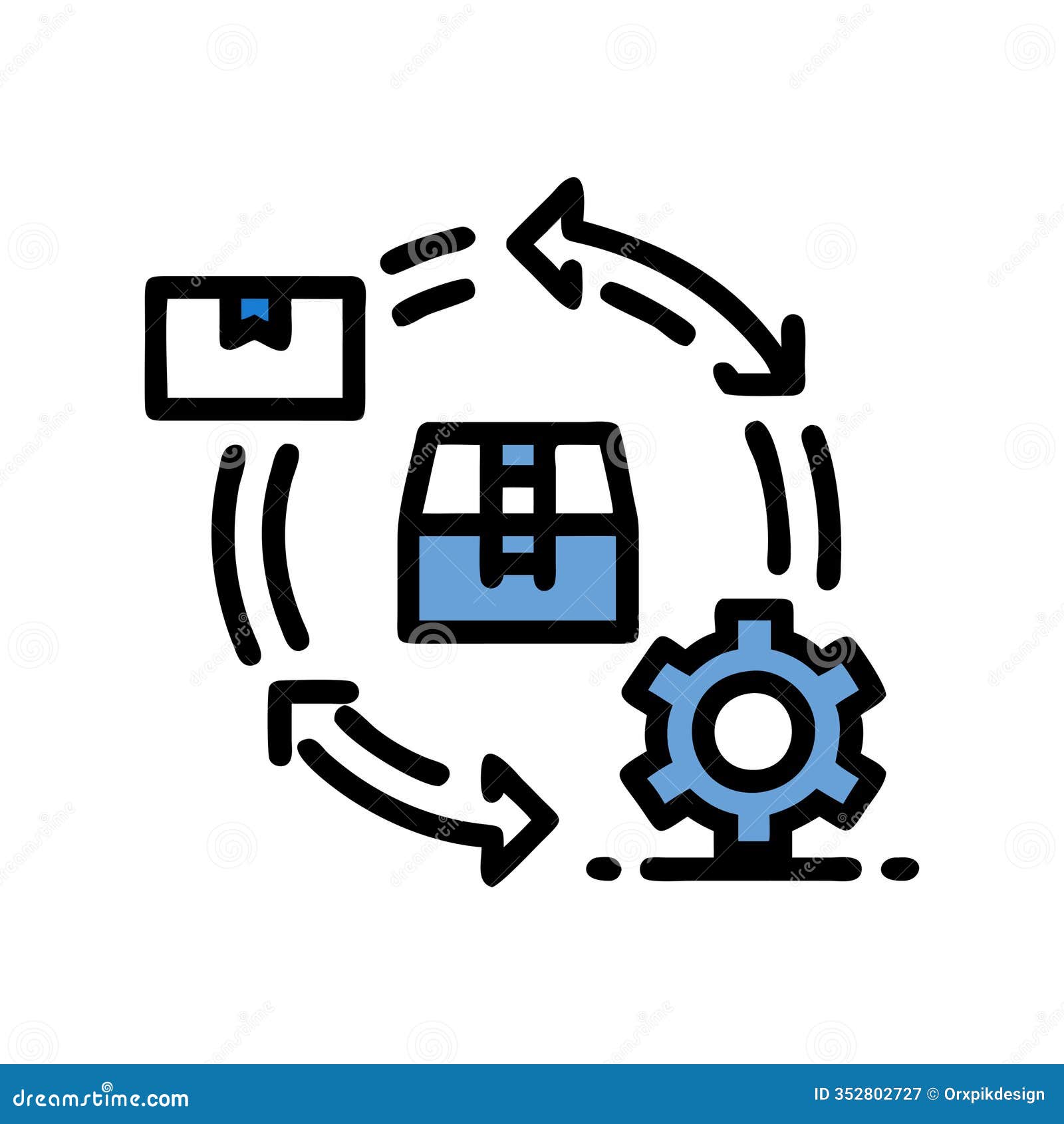 Dynamic Icons for Supply Chain Management Processes Stock Vector ...