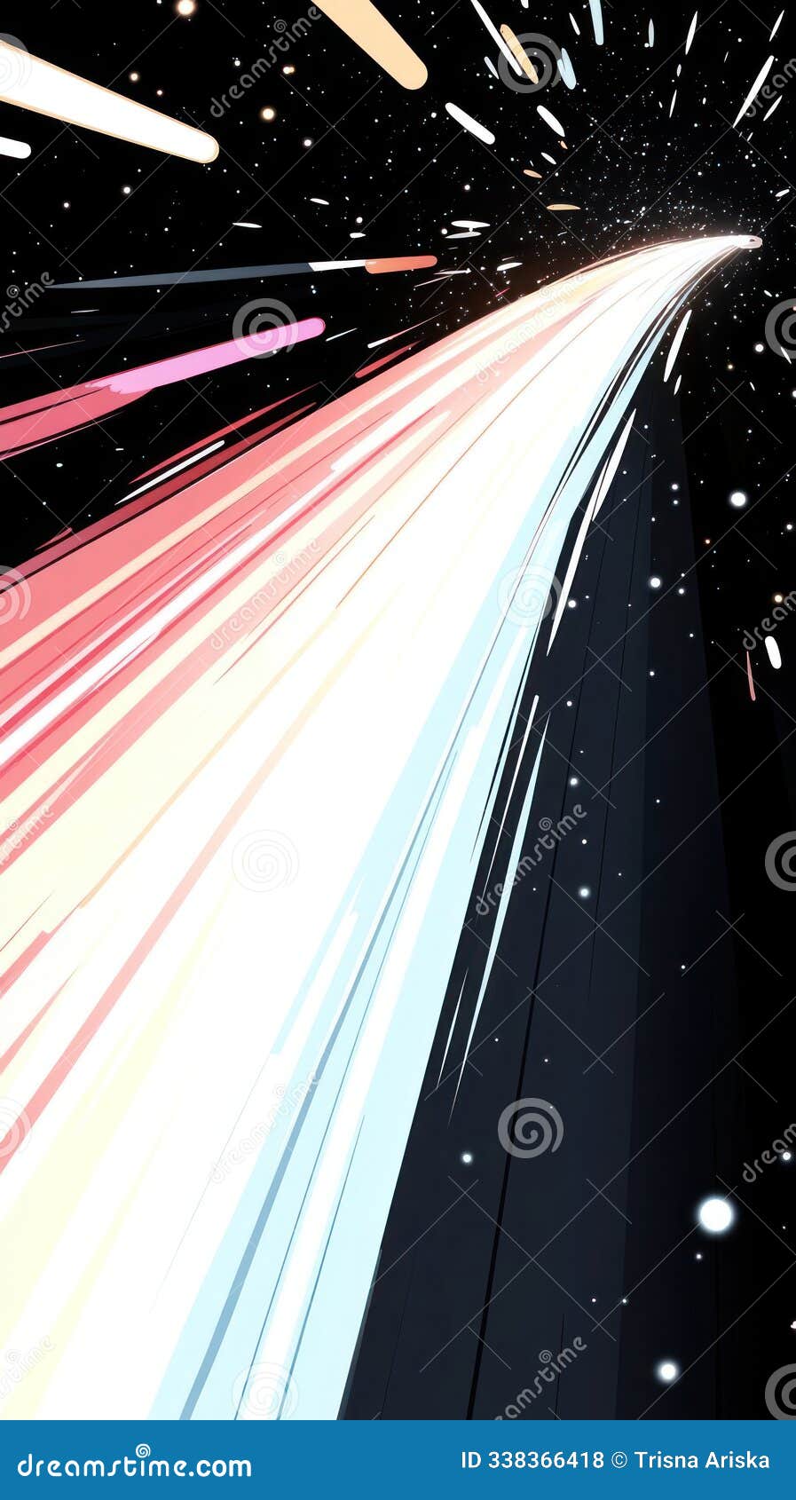 A Dynamic Illustration of Light Streaks Representing Speed and Movement ...
