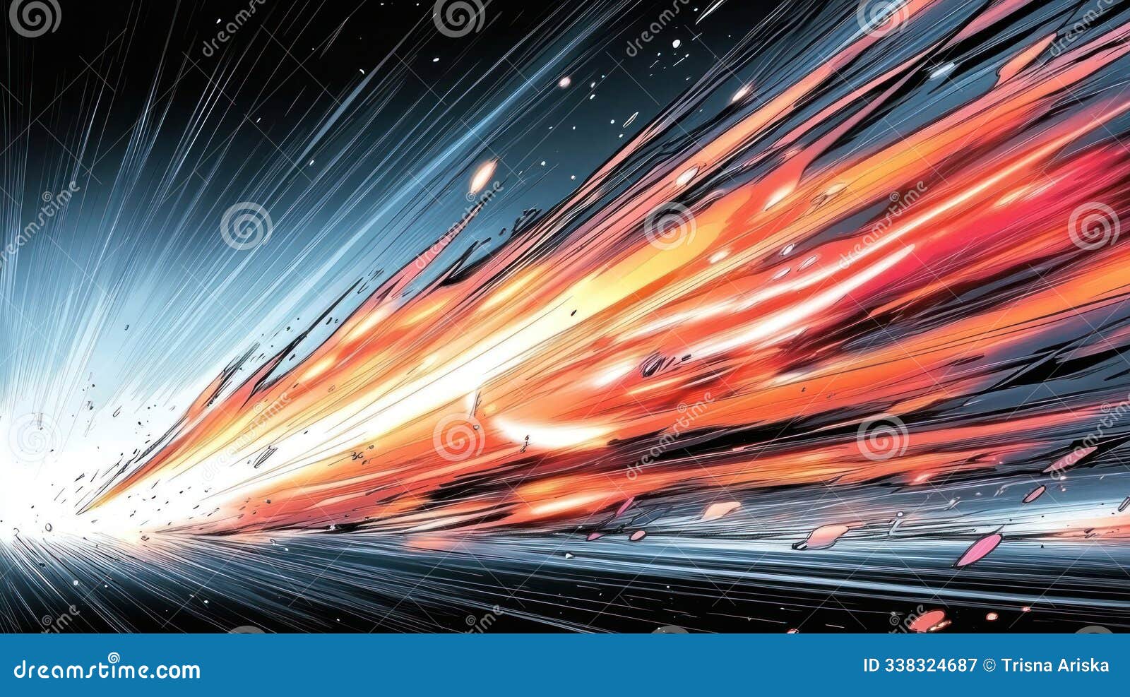 A Dynamic Illustration of Speed, Depicting Streaks of Light and Motion ...
