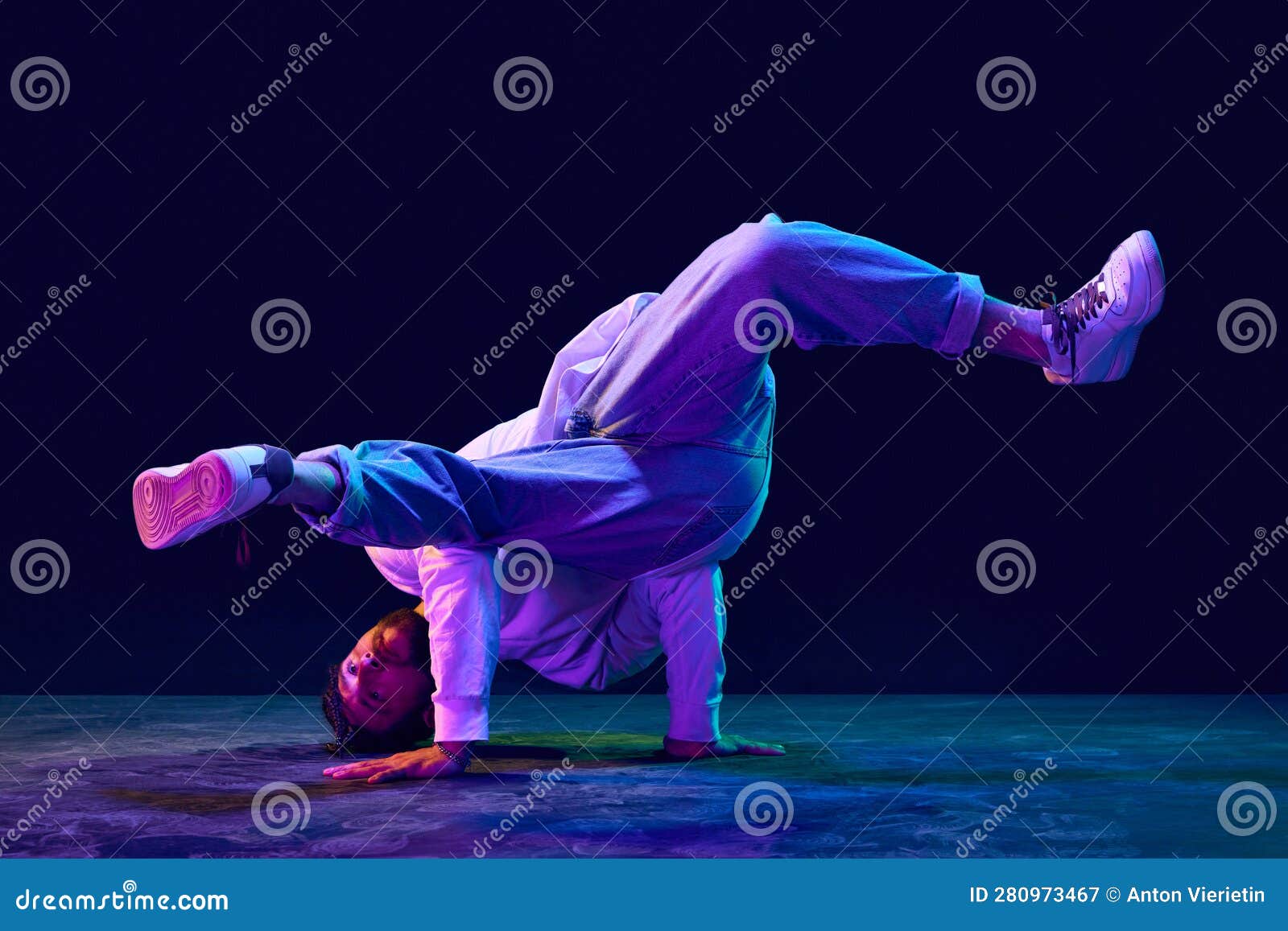 Dynamic Image of Active Young Man in Sport Style Clothes Dancing ...