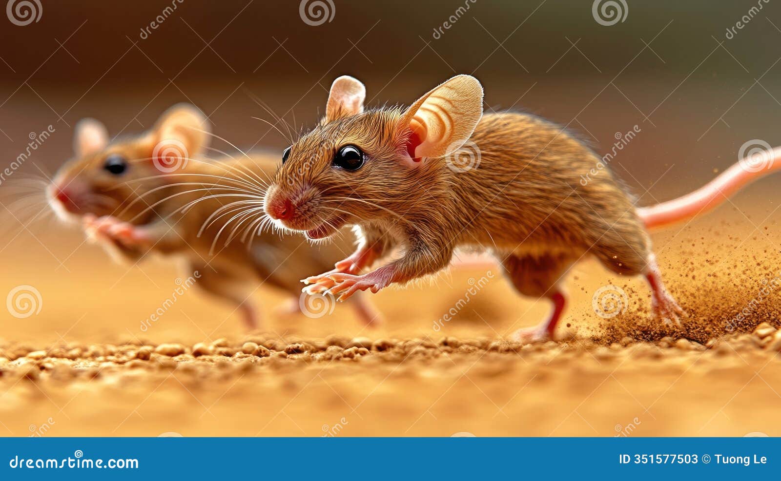 Rats Racing: Speed and Competition Concept Illustrated with Close-up ...