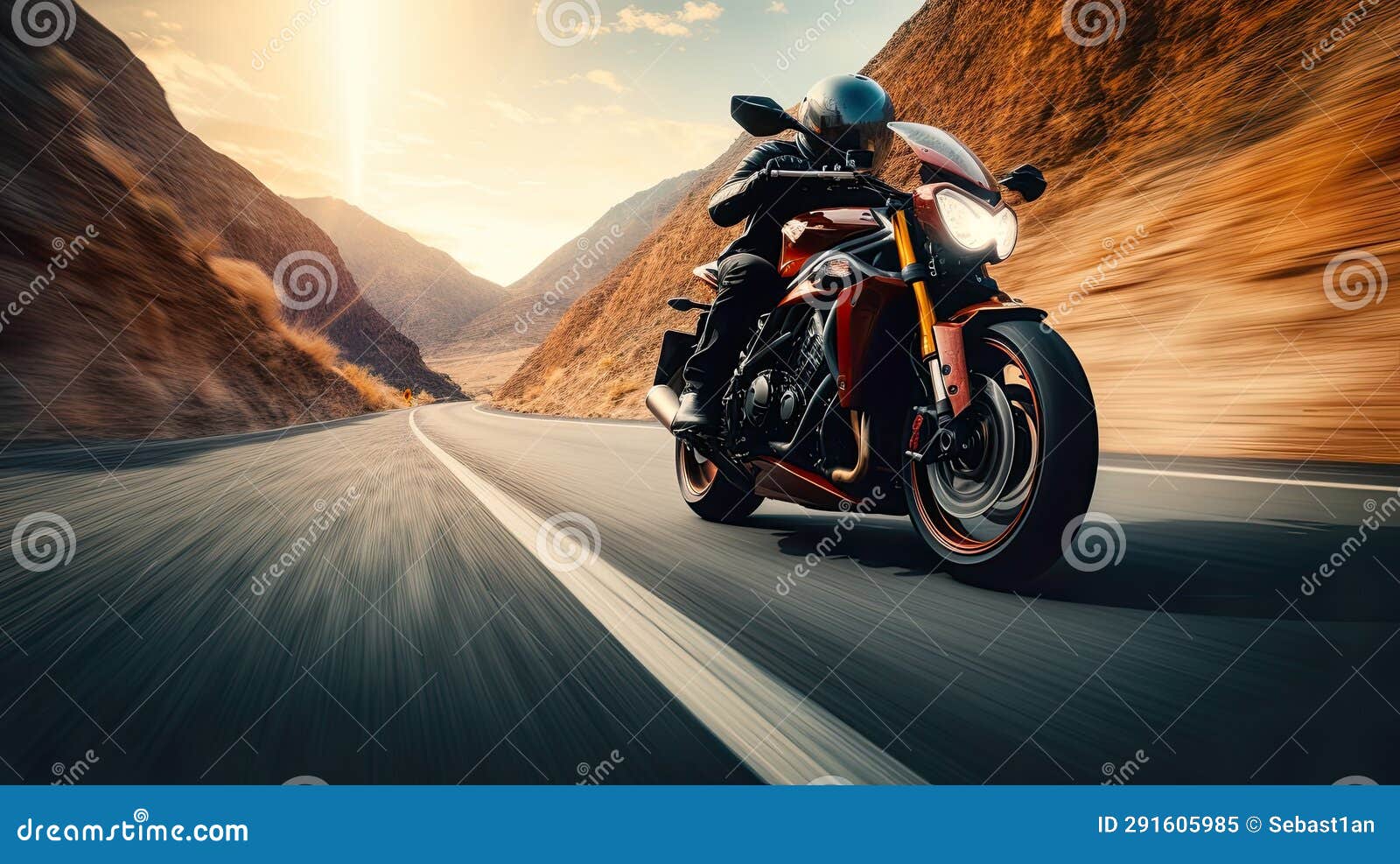 Dynamic Image Captures a Motorcycle in Action on a Road, Embodying the ...