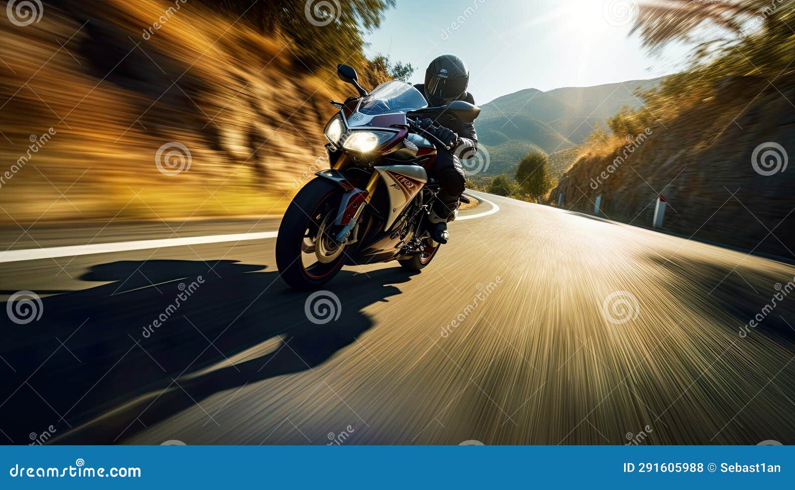 Dynamic Image Captures a Motorcycle in Action on a Road, Embodying the ...