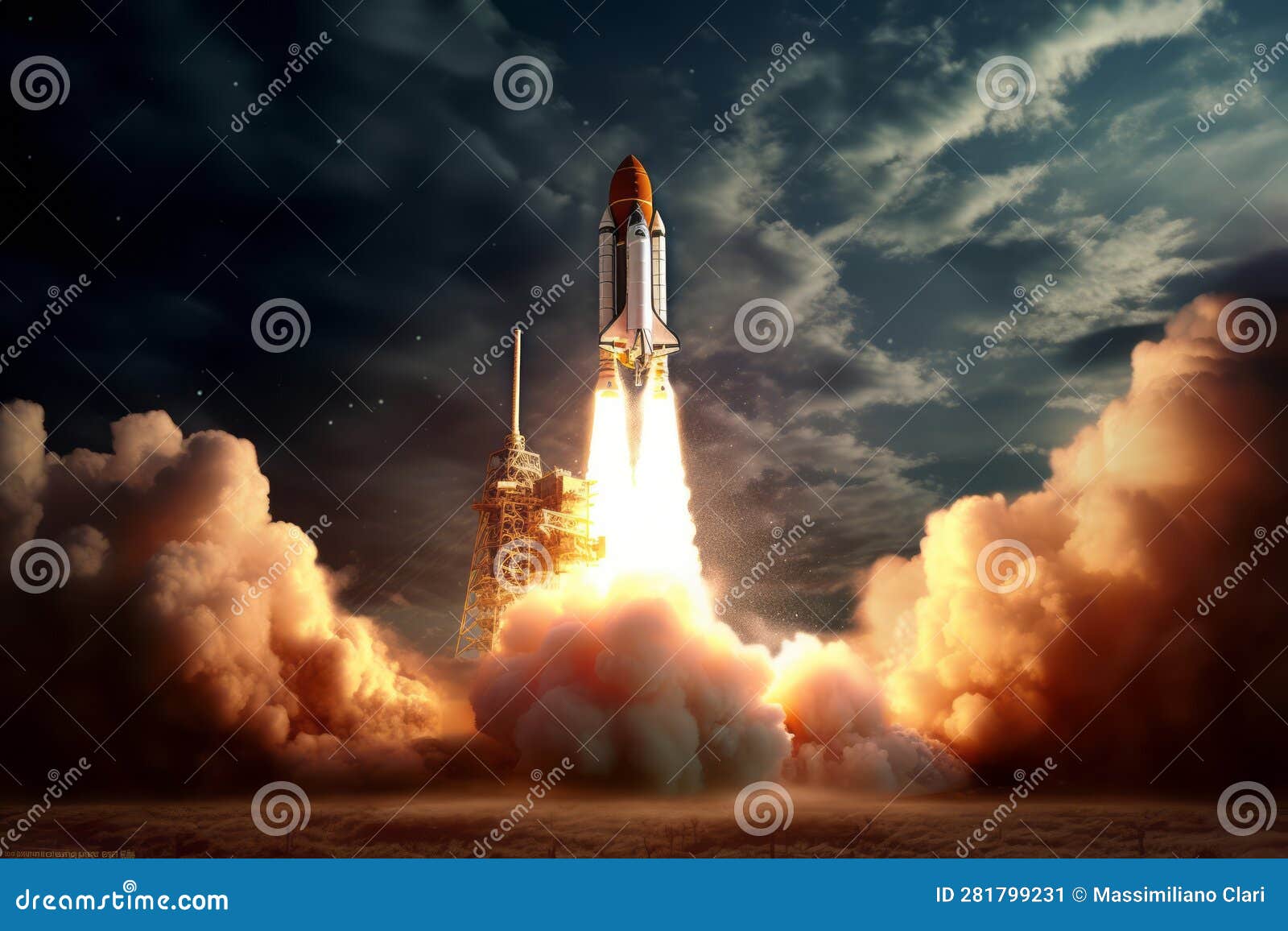 A Dynamic Image Capturing the Powerful Liftoff of a Satellite Rocket ...