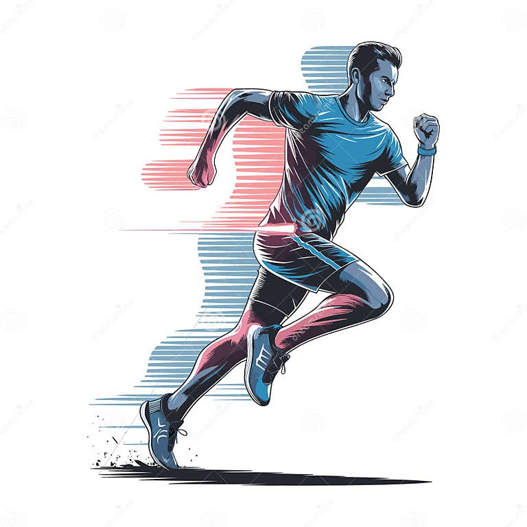 A Runner in Mid-stride, Showcasing Speed, and Agility Stock ...