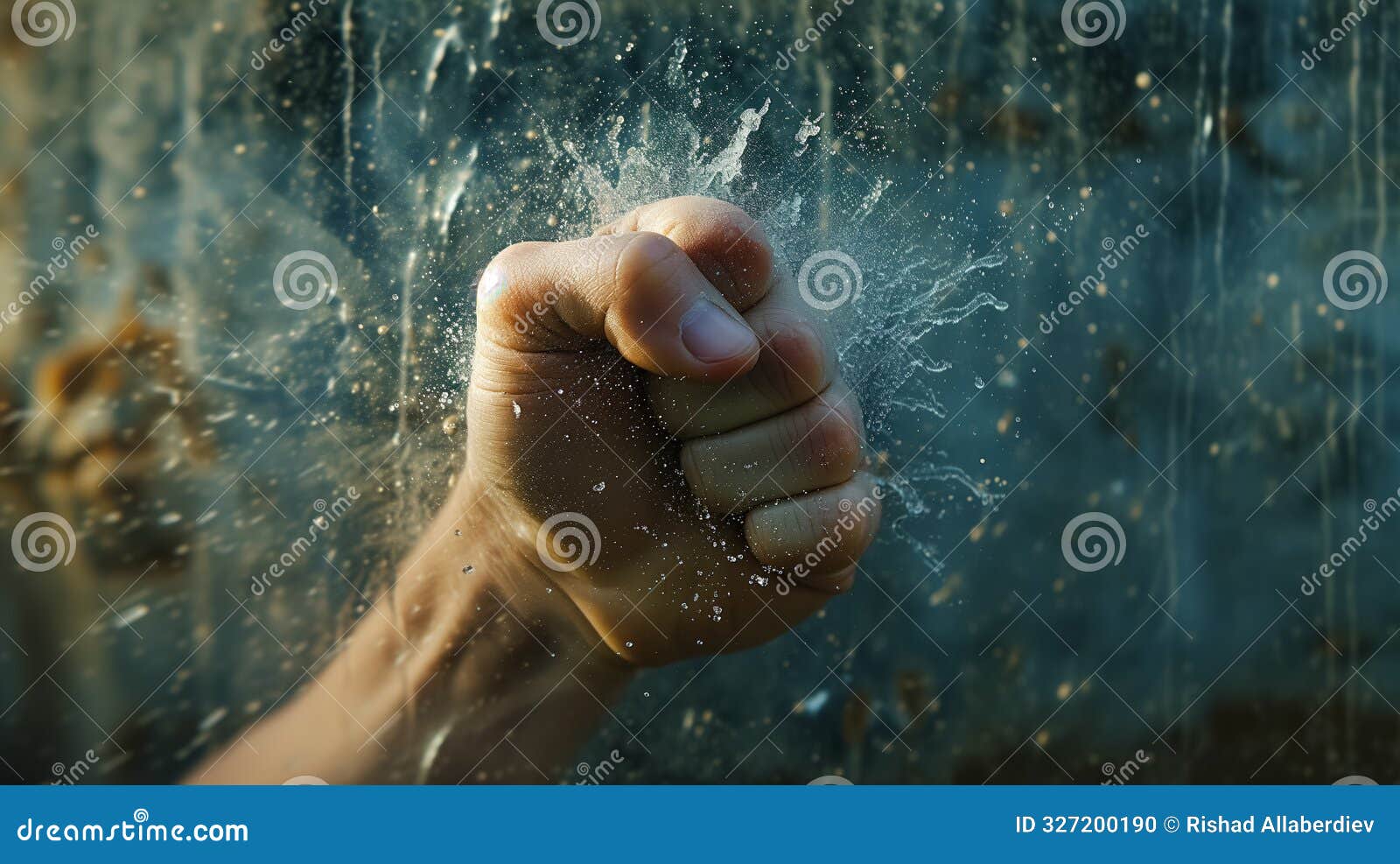 Fist Hitting Water, Creating an Explosive Splash Stock Illustration ...