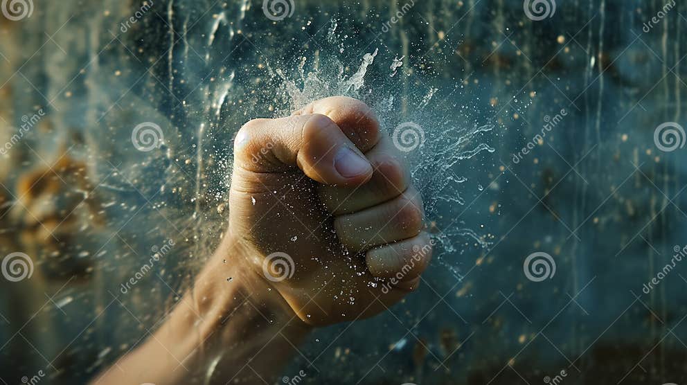 Fist Hitting Water, Creating an Explosive Splash Stock Illustration ...