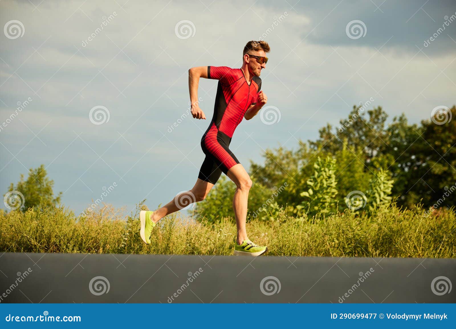 Dynamic Image of Competitive Man in Sportswear, Athlete Training ...