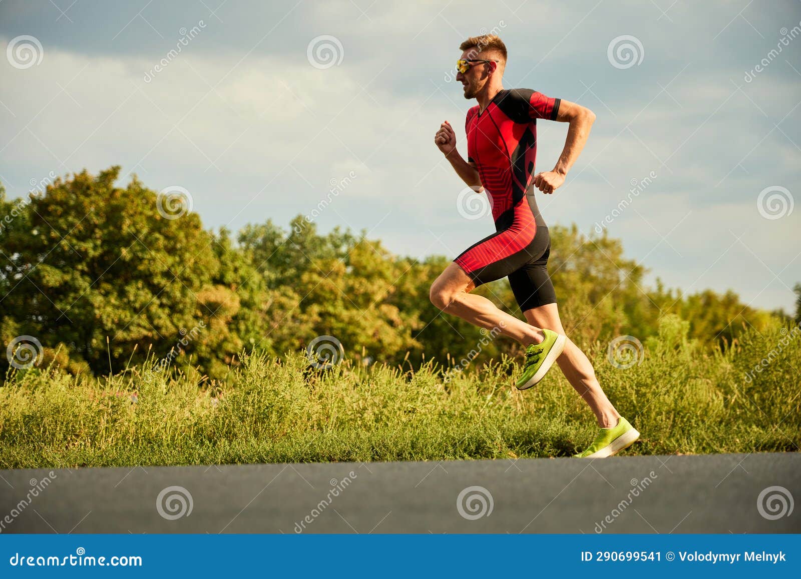 Dynamic Image of Competitive Man in Sportswear, Athlete Training ...